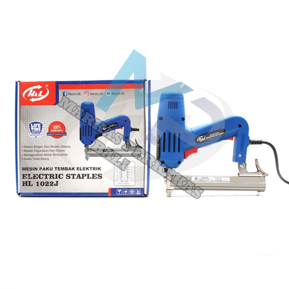 Jual H&L Staples Gun Electric 1022J Mata U Staples Stapler Listrik Air ...