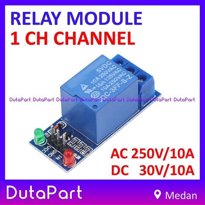 Jual Relay Module 1 CH Channel 250VAC 30VDC 10A 5V Low Level Trigger ...