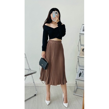 Jual MIDI PLEATED SKIRT / Rok kerja / Rok pleats | Shopee Indonesia