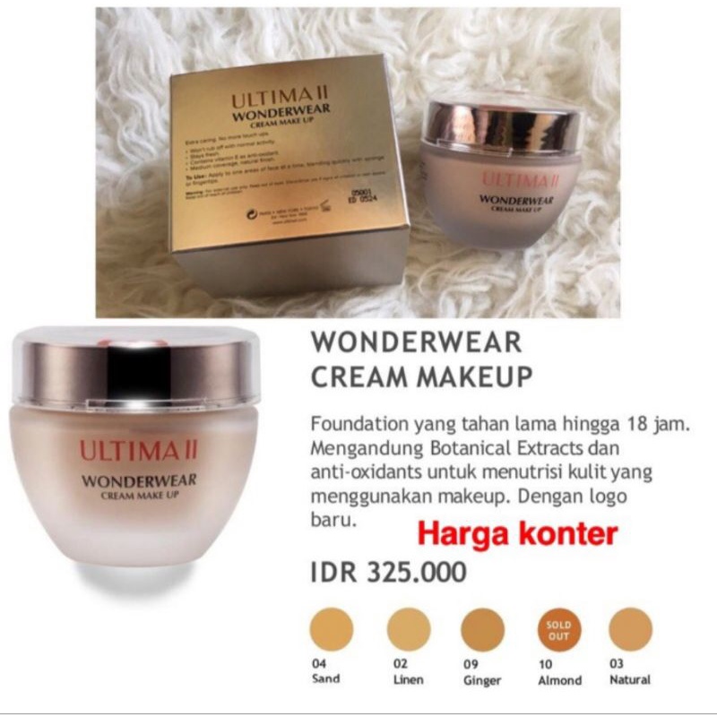 Jual ULTIMA WONDERWEAR CREAM MAKEUP (50ml) | Shopee Indonesia