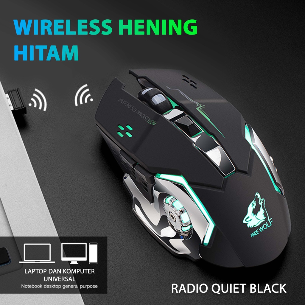 Jual Mouse Gaming Isi Ulang 2400 DPI Nirkabel Ultra Slim Diam Bisu ...