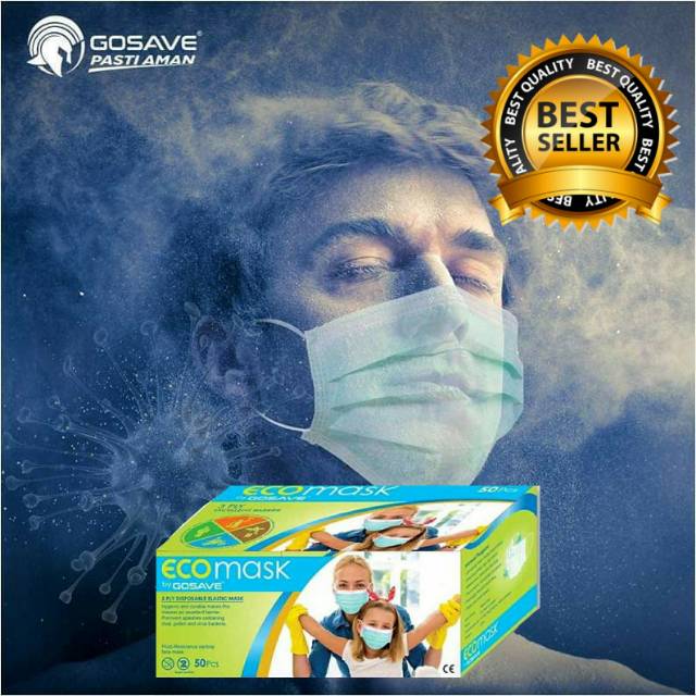 Jual MASKER SENSI / MASKER ECOMASK GOSAVE MASKER EARLOOP MASKER MEDIS ...
