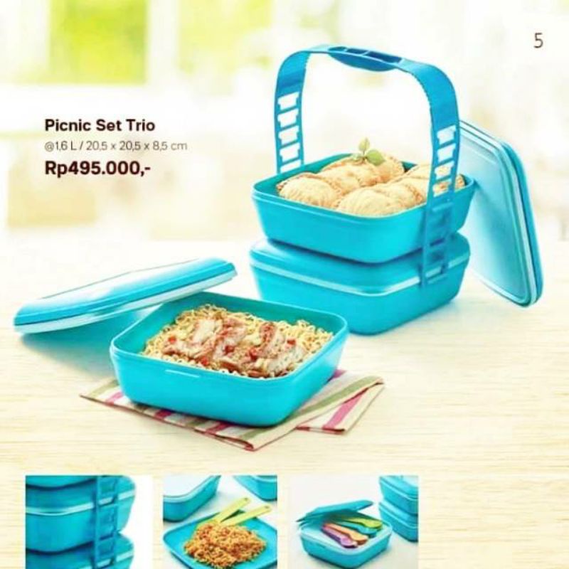 Jual Picnic Set Trio Tupperware, rantang cantik dengan bahan super ...