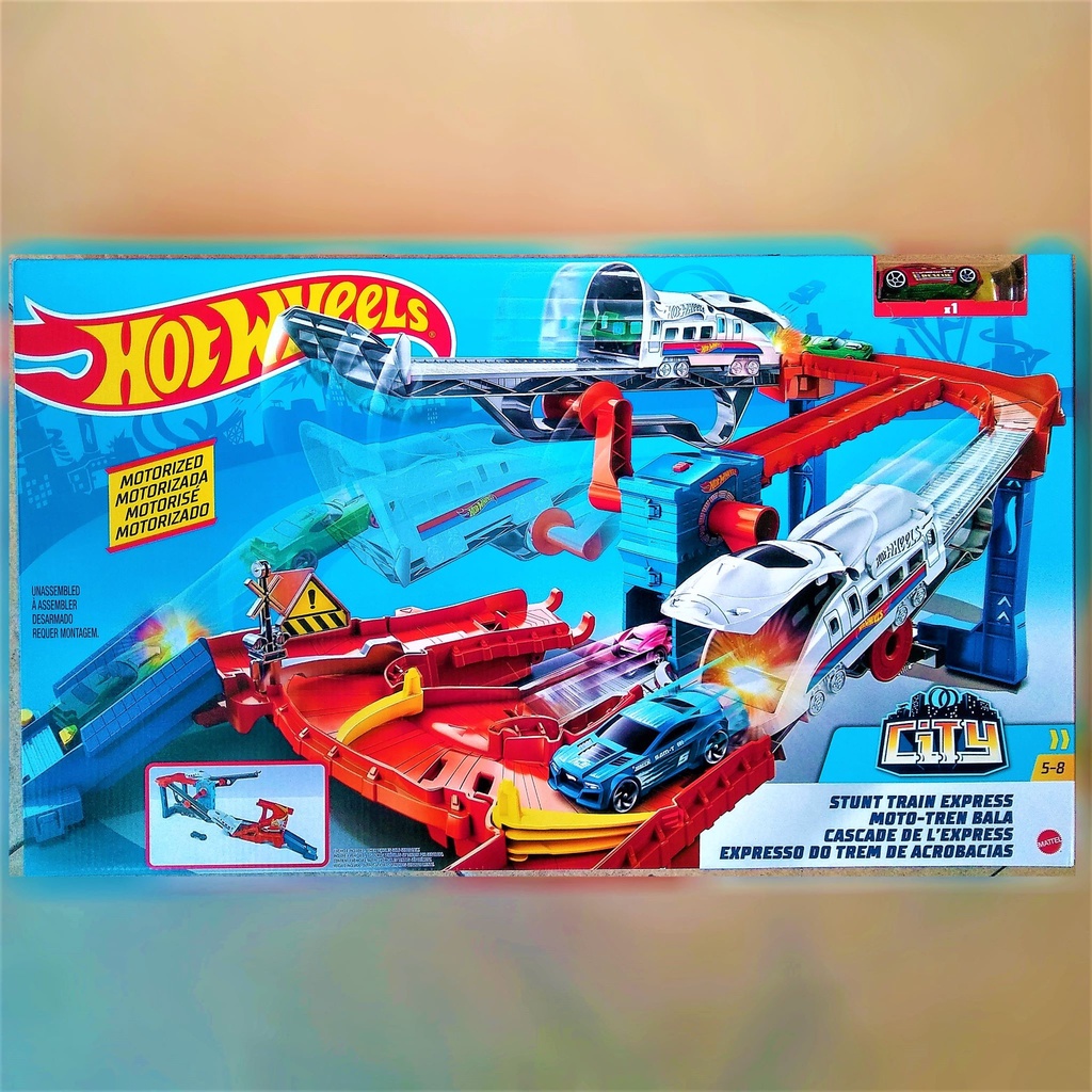 Jual HOT WHEELS PLAY TRACK SET STUNT TRAIN EXPRESS HOTWHEELS MOTORIZED ...