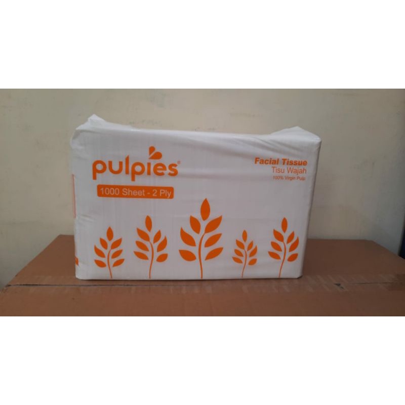 Jual Tissue Tisu Pulpies 1000 sheet 2ply Facial Wajah Refill Virgin ...