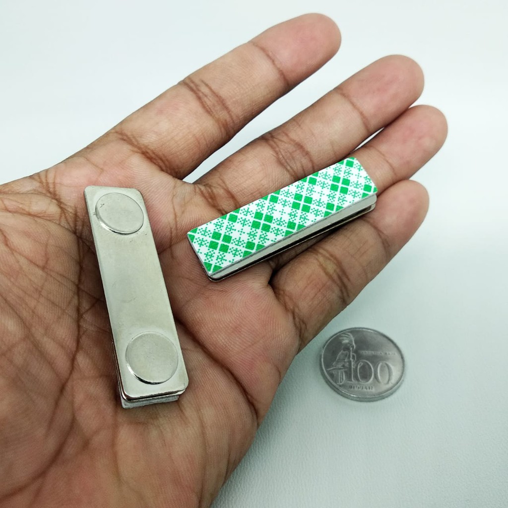 Jual 3 BIJI Magnet Nama Dada Papan Nama Name Tag Polos Praktis Ada ...