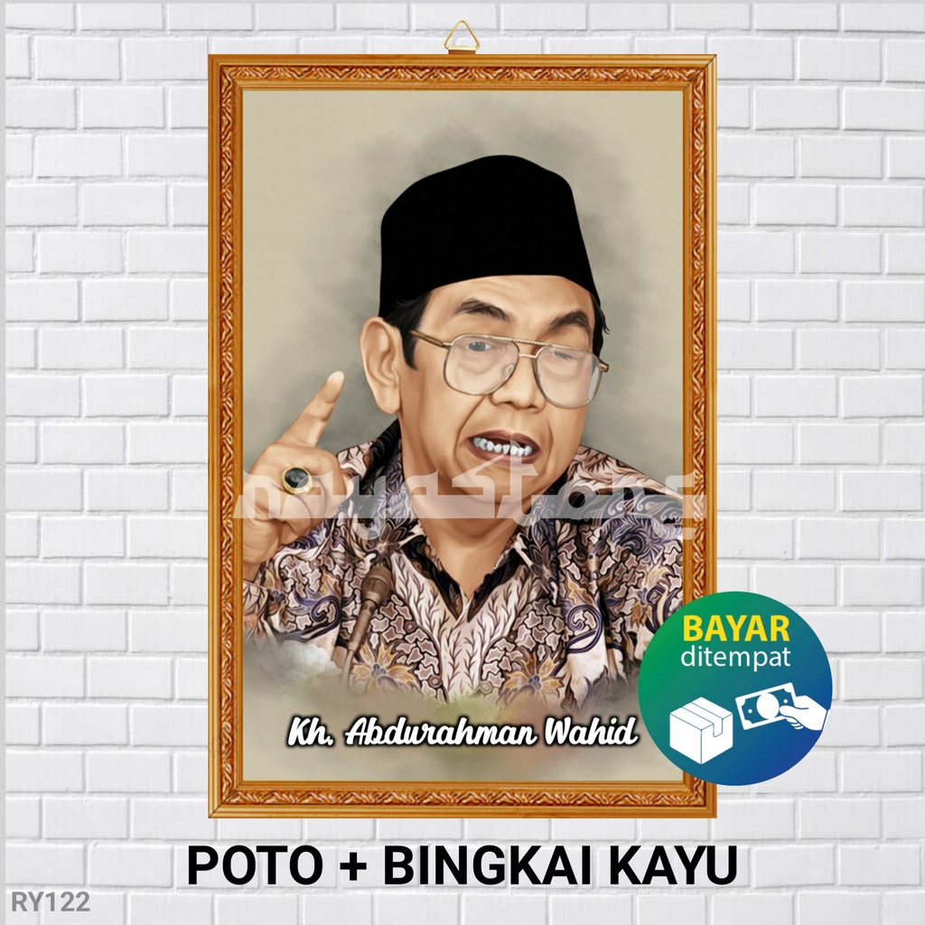 Jual POSTER POTO + BINGKAI KH ABDURAHMAN WAHID / POSTER GUS DUR ...