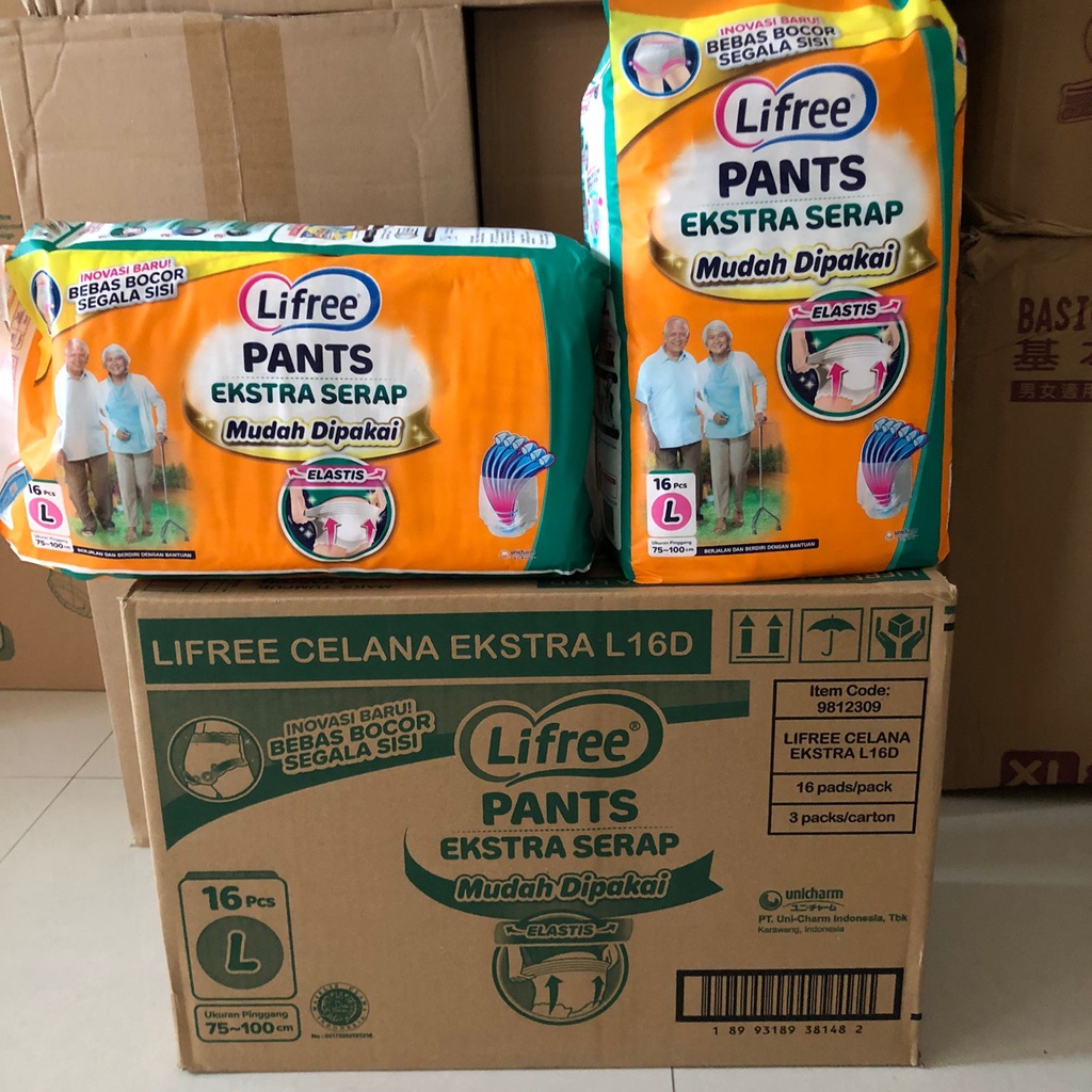 Jual Lifree Pants Popok Celana Dewasa Orang Tua L16 L 16 ISI 3 PACK 1 DUS | Shopee Indonesia