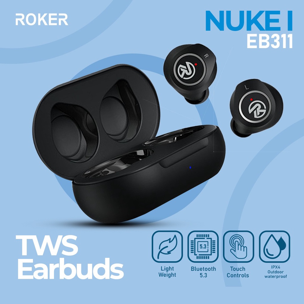 Jual TWS Roker NUKE I EB311 TWS Bluetooth Headset / Earphone Gaming ...