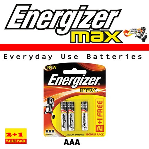 Jual Baterai Energizer A3 / Batre / Batere AAA / Battery Energizer MAX A3 AAA isi 2+1 / 3 pcs ...