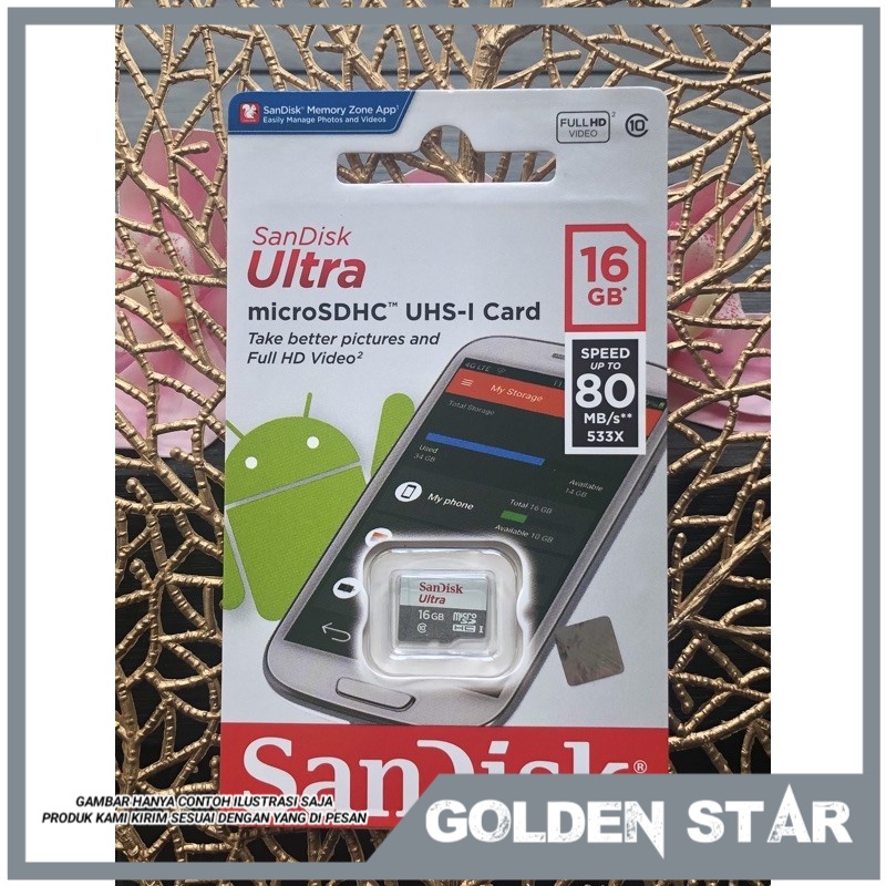 Jual Micro SD 16GB Sandisk Ultra Class 10 Memory Card Sandisk 16Gb Original | Shopee Indonesia