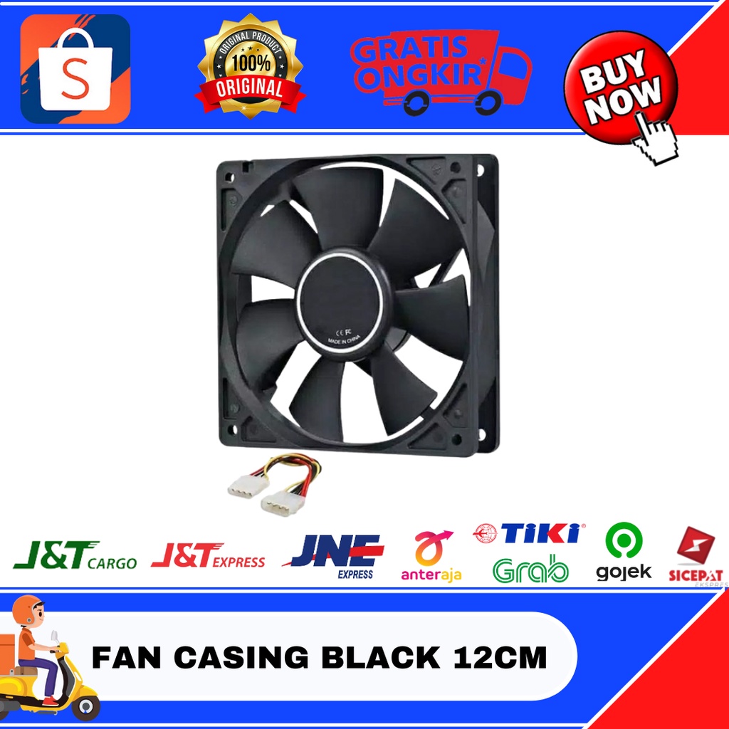 Jual FAN CASING PC BLACK 12CM | Shopee Indonesia