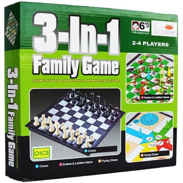 Jual Jual Board Games 3 In 1 Family Game Catur Ular Tangga Ludo ...