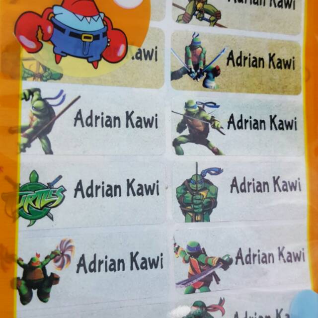 Jual label nama waterproof NINJA TURTLES | Shopee Indonesia