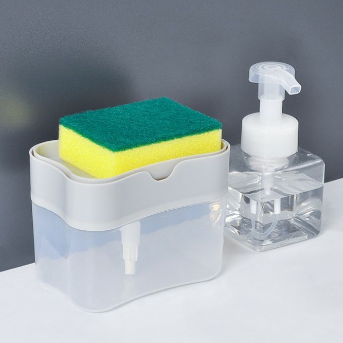 Jual Dispenser Sabun Cuci Piring + Spons / Tempat Sponge Wadah Kotak ...