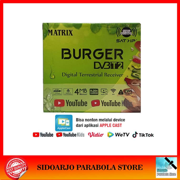 Jual Set Top Box STB TV Digital DVBT2 Matrix Apple Burger Hijau DVB-T2 UHF | Shopee Indonesia