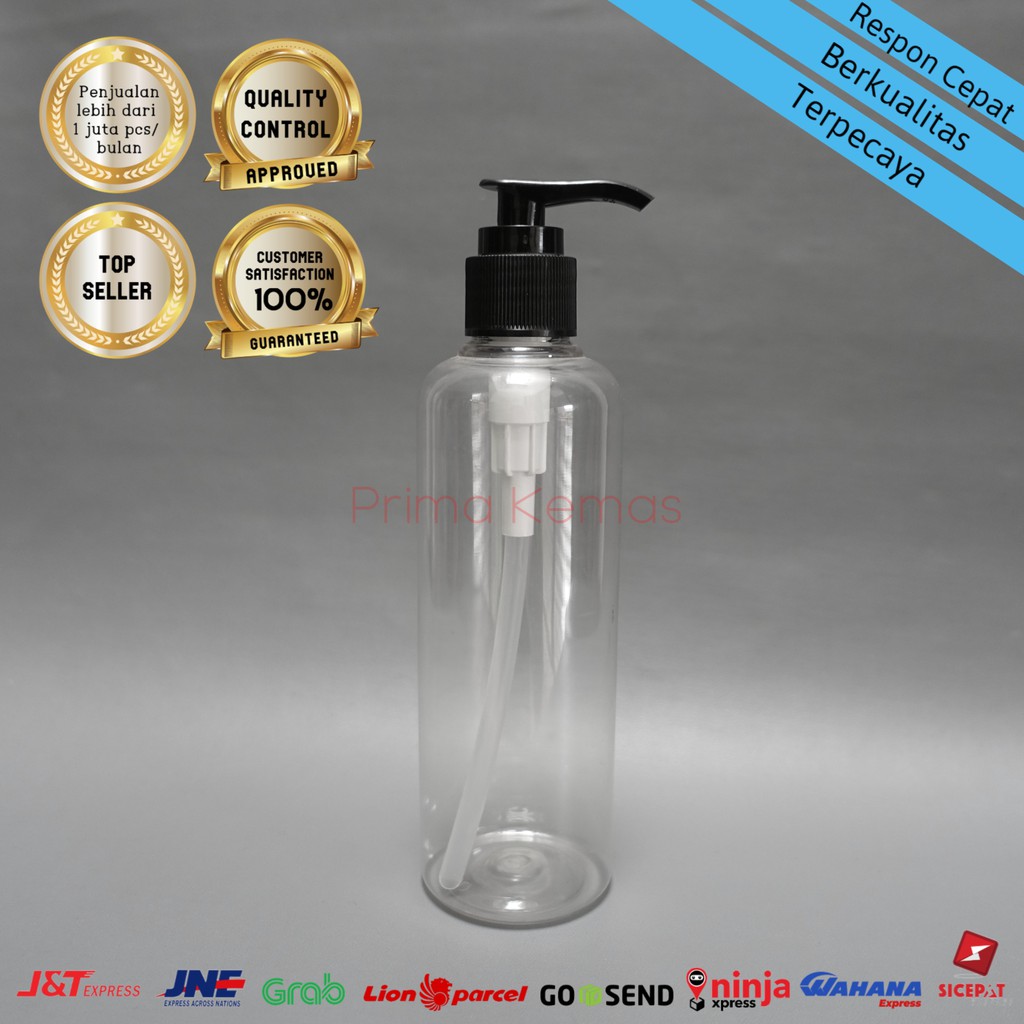 Jual Botol Pump Lotion 250 ml - botol kosmetik 250 ml - botol skincare Pet 250 ml Natural ...