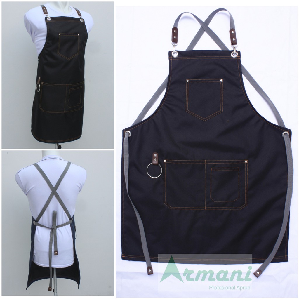 Jual Apron Celemek Barista Chef Cafe Restoran masak Barbershop C ...