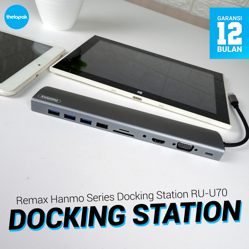 Jual Docking Station Remax Hanmo Series Docking Station RU-U70 Original Garansi Resmi / USB ...