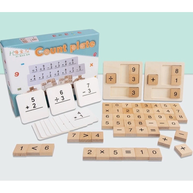 Jual wooden counting plate - math board - mainan edukasi anak | Shopee ...