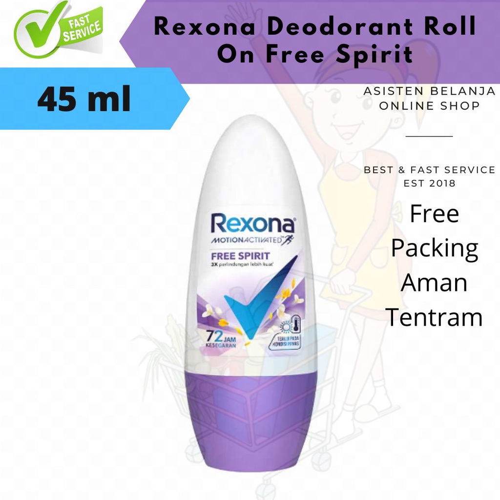 Jual REXONA Women Free Spirit 45ml Anti Perspirant Deodorant Roll On Deodoran rollon 45 ml ...