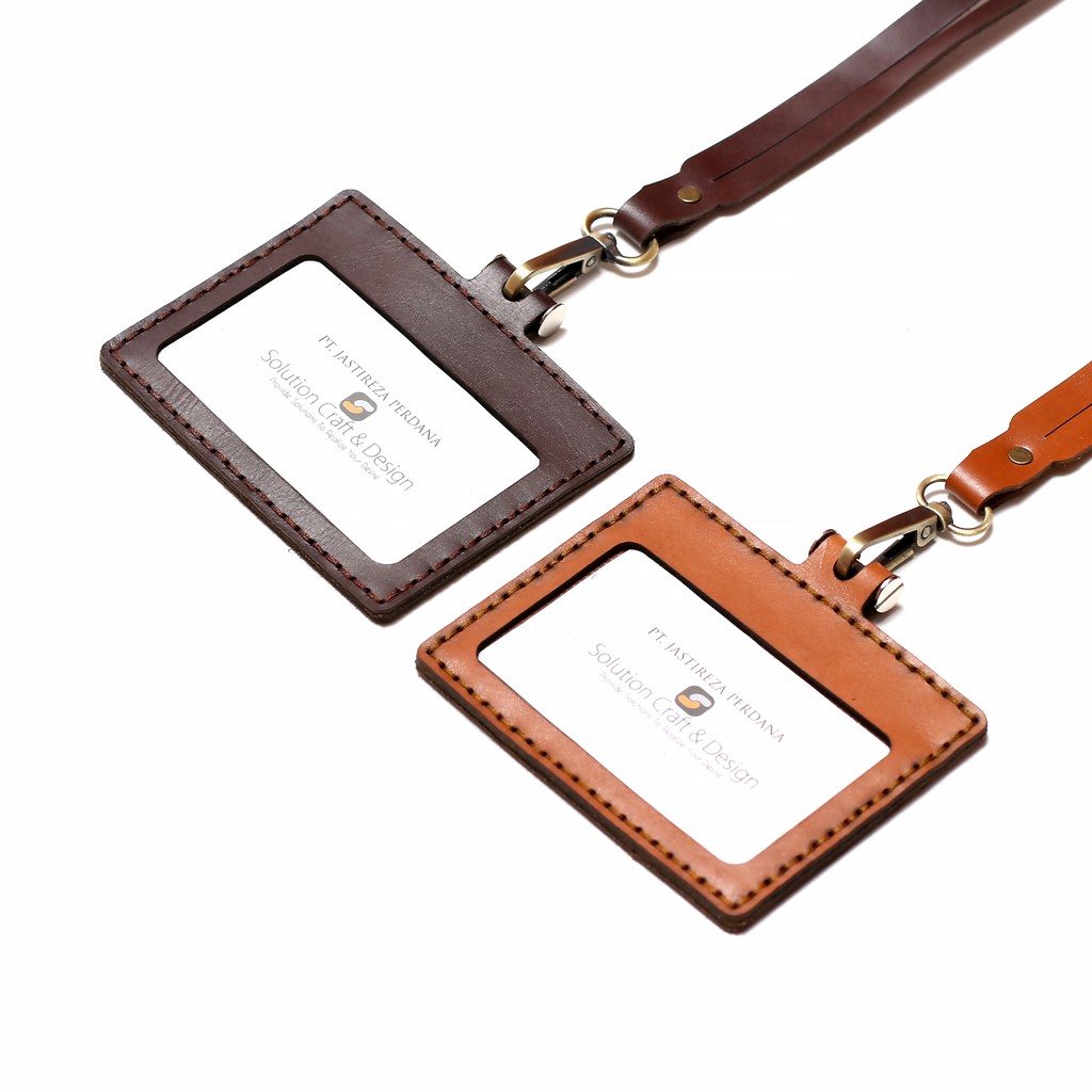 Jual ID Card Holder Kulit Sapi Genuine Custom Nametag - KODE : IDHLS020 ...