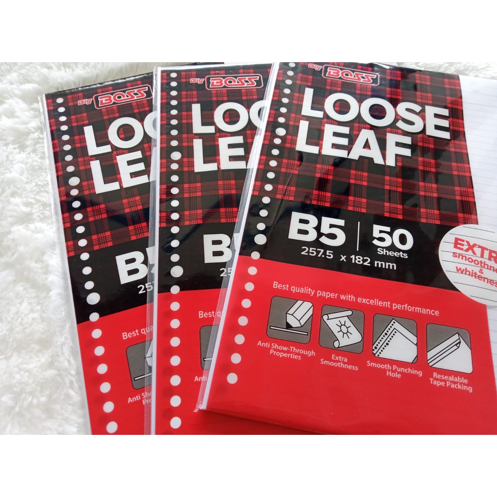 Jual Refill Binder Loose Leaf B5 Big Boss, 26 Holes - isi 50 Lembar | Shopee Indonesia