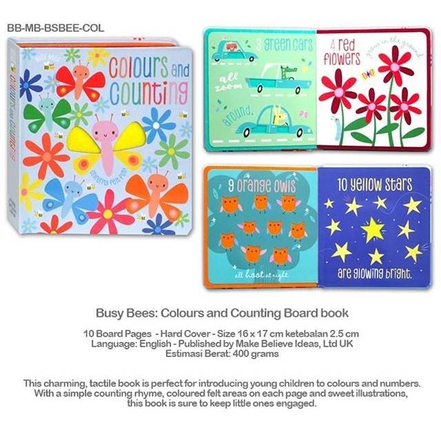 Jual Busy bees : colours and counting board book ( with texture ...