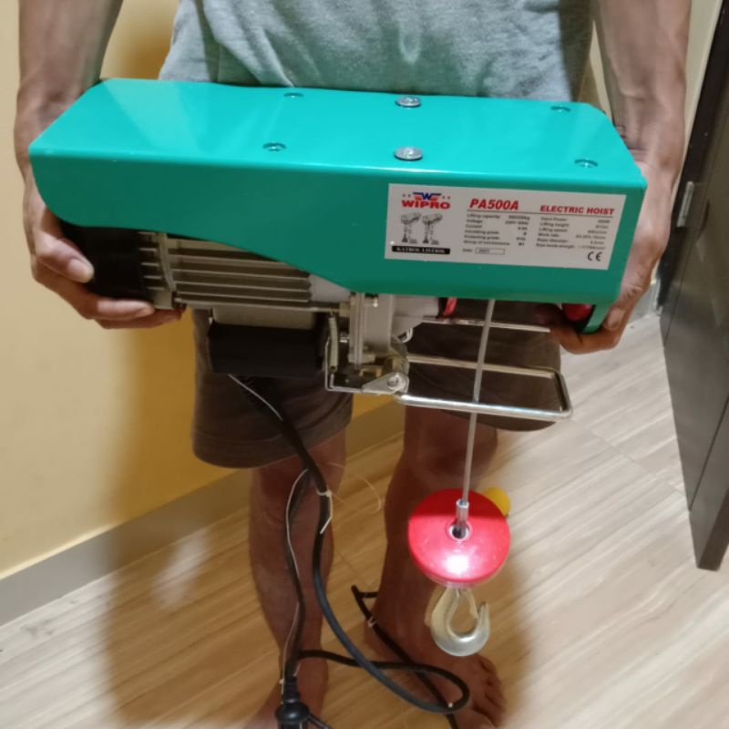 Jual WIPRO katrol mini Elektric hoist PA 500A x 12 meter wire rope ...