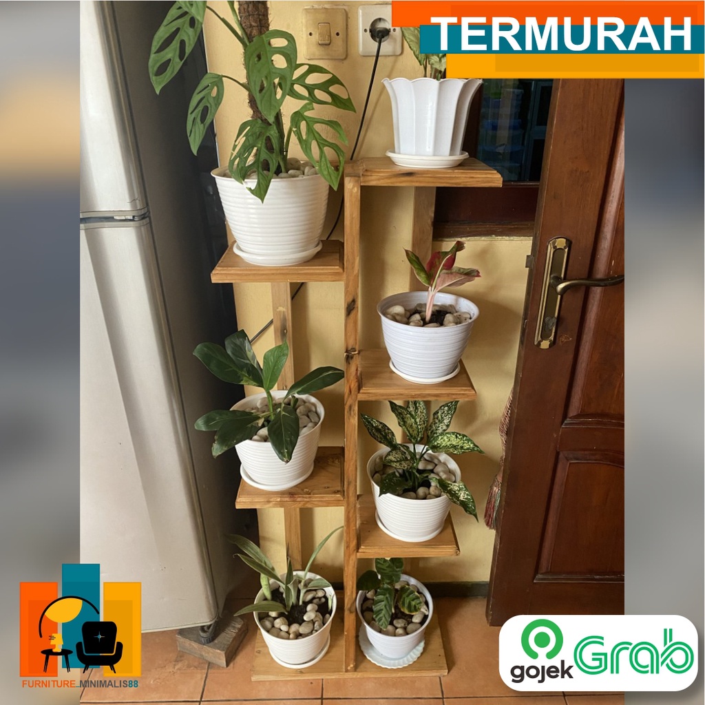 Jual Rak Bunga Susun TERMURAH !!! Rak Kayu Minimalis | Rak Bunga Kayu ...