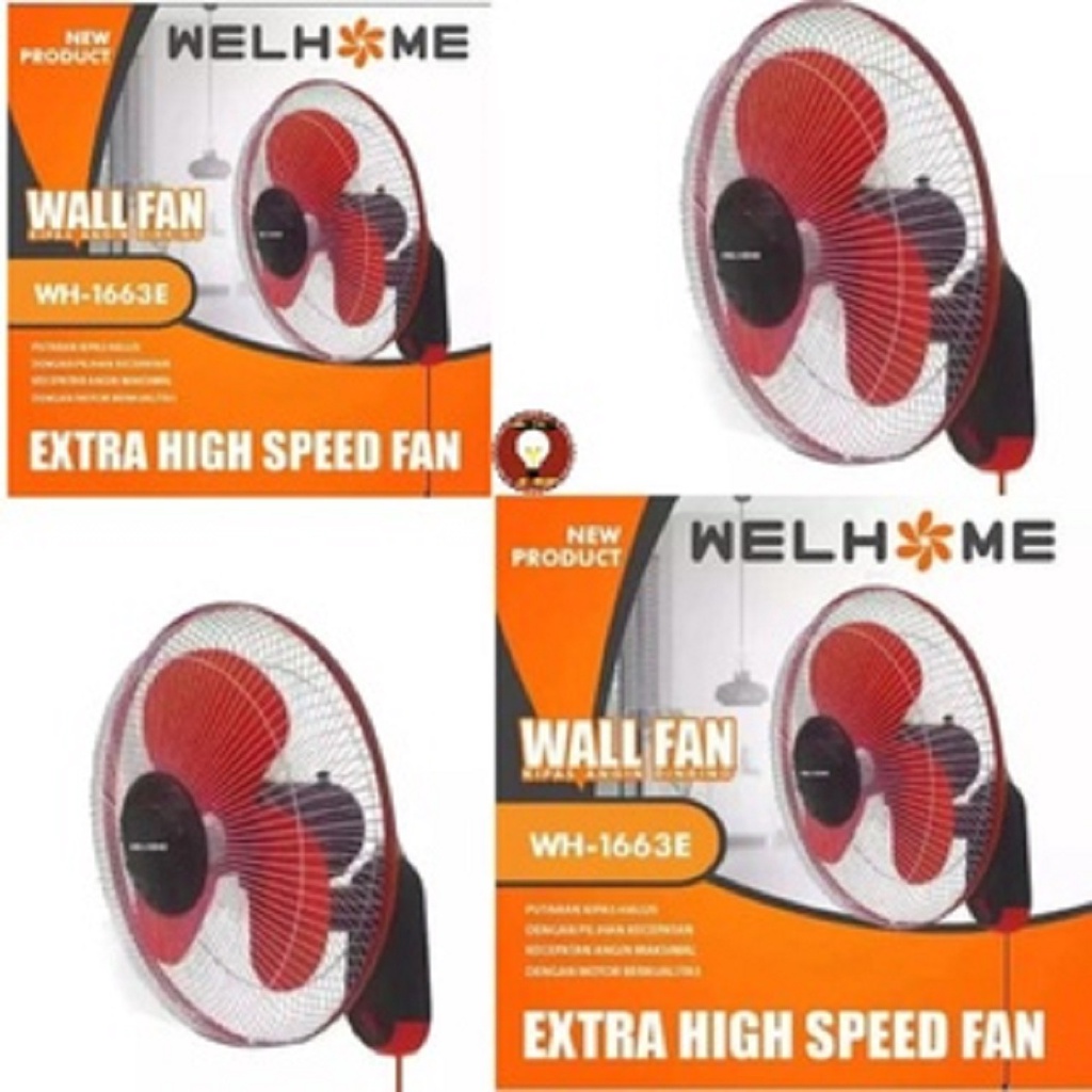 Jual WELHOME Wall Fan / Kipas Angin Dinding 16 inch WH-1663 E Garansi ...