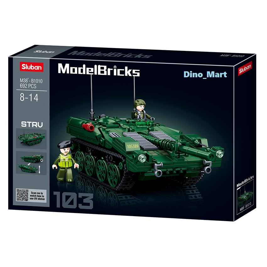 Jual Sluban Model Bricks Tank Tentara - STRV103 Main Battle Tank M38 ...