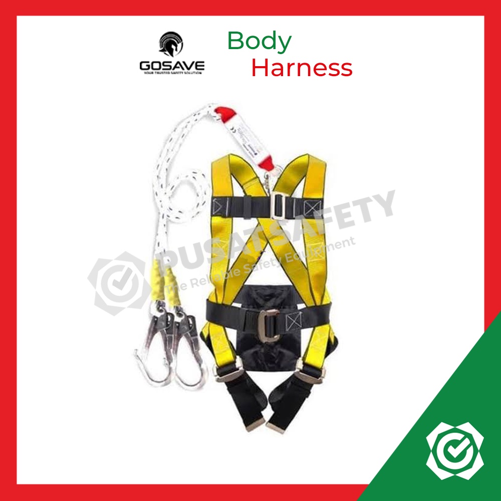 Jual Full Body Harness Absorber Double 2 Big Hook Besar Gosave Pro Safety Belt | Shopee Indonesia