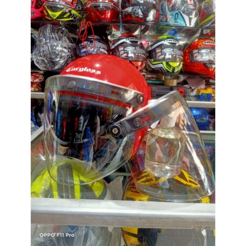 Jual KACA HELM Bogo flat datar seri boss merek injak model snail retro ...