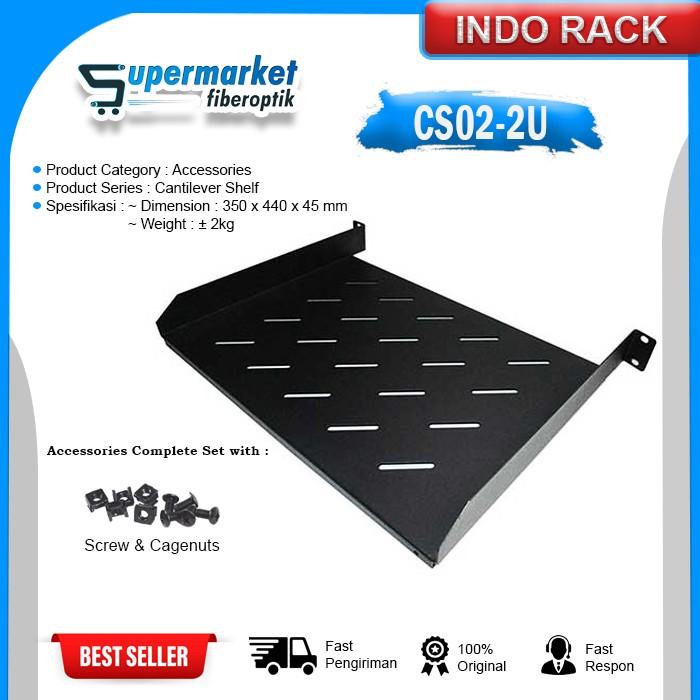Jual Indorack Accessories Cantilever Shelf 1U Depth 350mm Rack Server ...