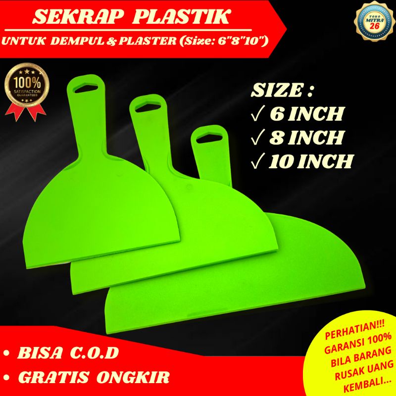 Jual Skrap Sekrap Kape 6" 8" 10" Dempul Plastik PVC Premium Stainless ...