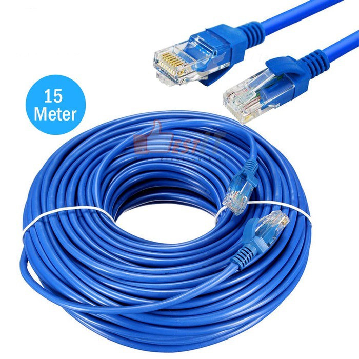 Jual Kabel internet LAN UTP BIRU cat 5e siap pakai 10m 15m | Shopee ...