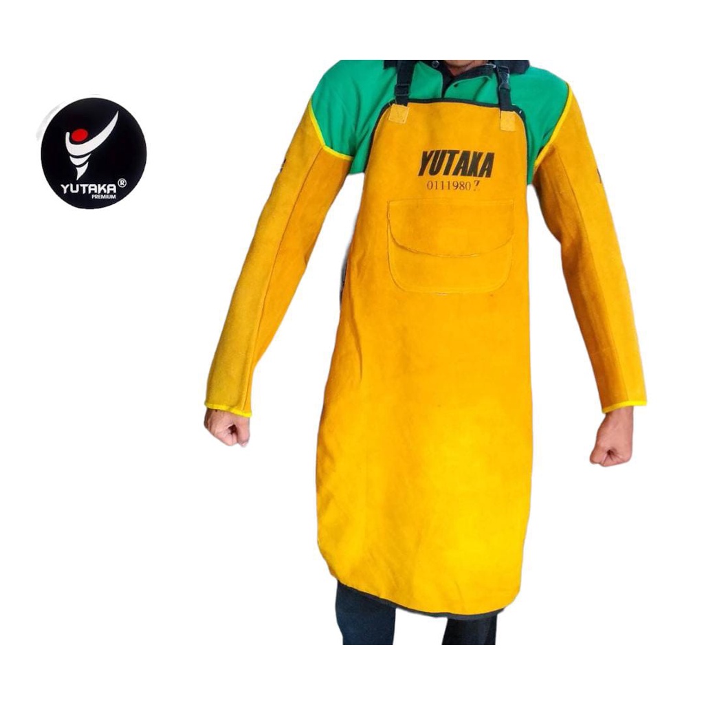 Jual APRON DADA Premium Dan APRON LENGAN 1 SET kulit Warna tan | Shopee ...