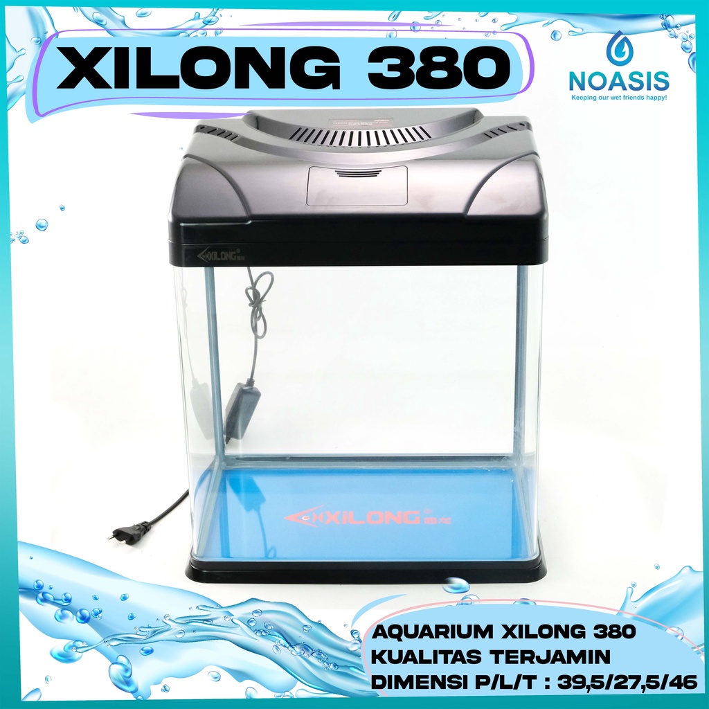 Jual AQUARIUM AQUASCAPE BENDING IMPORT GLASS TANK XILONG XQ-380A XQ 380 A | Shopee Indonesia