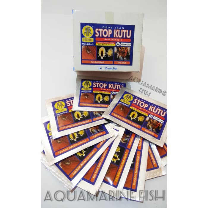Jual STOP KUTU STOPKUTU 1BOX OBAT ANTI PARASIT IKAN KUTU JARUM KOI KOKI ...