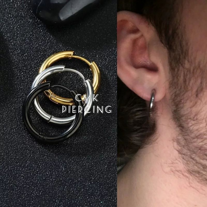 Jual value pack anting hoop bulat tindik cewek dan cowok model simpel ...