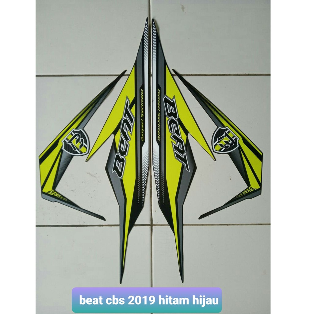 Jual stiker striping honda beat cbs 2019 hitam hijau | Shopee Indonesia