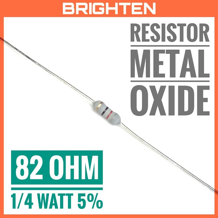 Jual Resistor Metal Oxide 82 Ohm 82E 82R 1/4 Watt 5% | Shopee Indonesia
