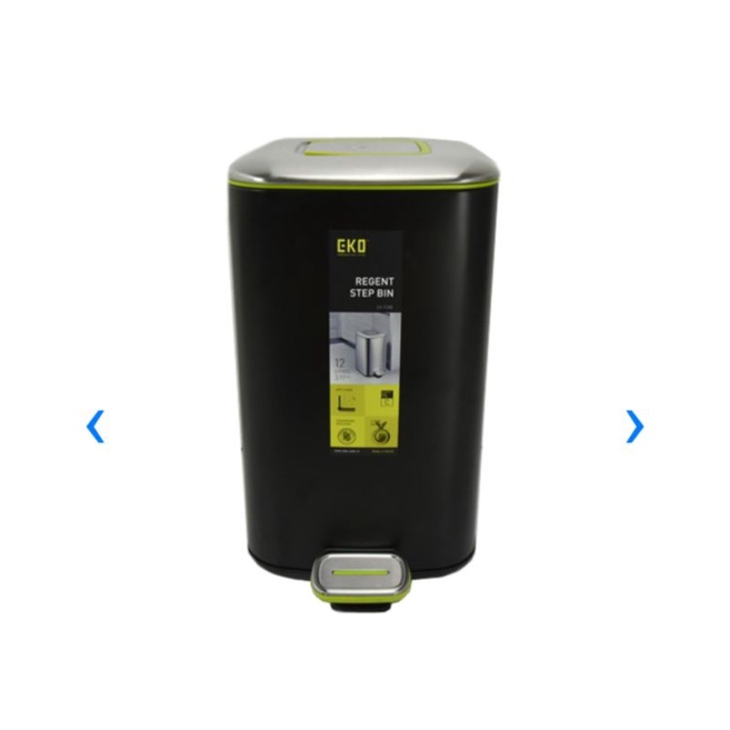 Jual eko tempat sampah / bak sampah pedal injak 12 liter soft close - hitam | Shopee Indonesia
