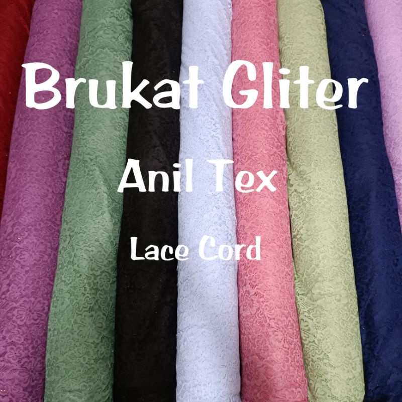 Jual Kain Brokat Lace Cornelly gliter Premium/Kain Brokat meteran ...