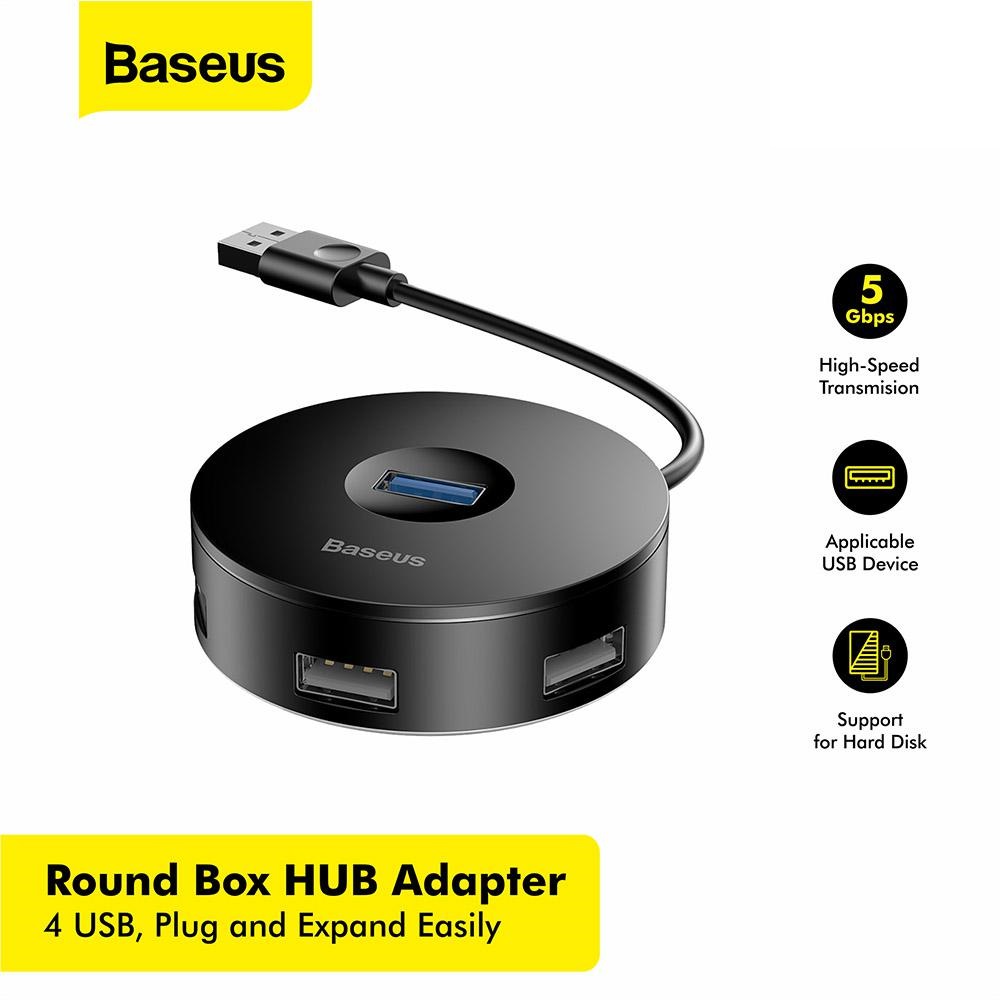 Jual Baseus Original Round Box USB HUB 3.0 Male to 4 Port USB 3.0 Female Adapter Adaptor Kabel ...