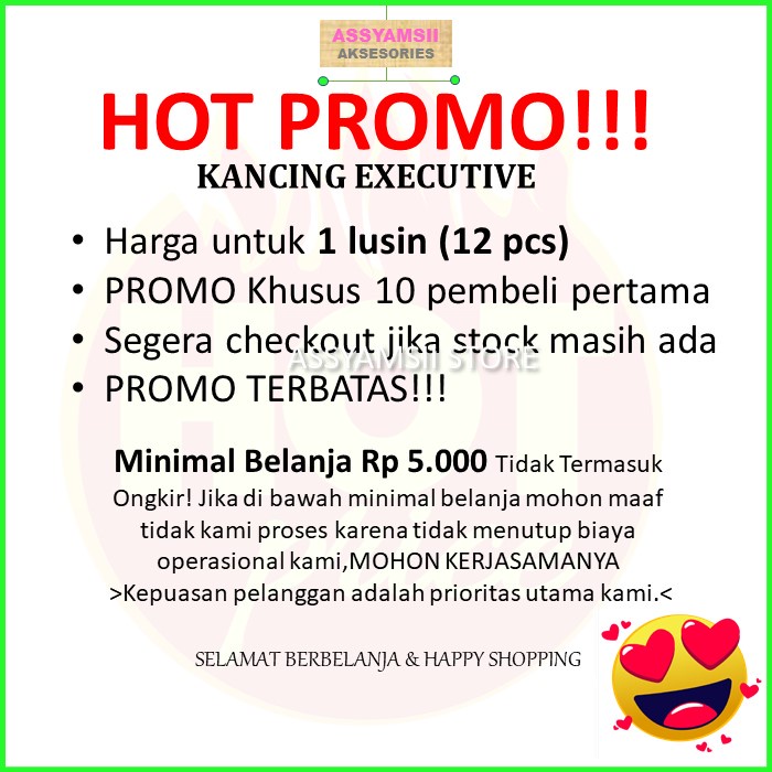 Jual Kancing Executive Baju/Hem/Kemeja 13mm/1,3cm/20L @1 LUSIN | Shopee ...