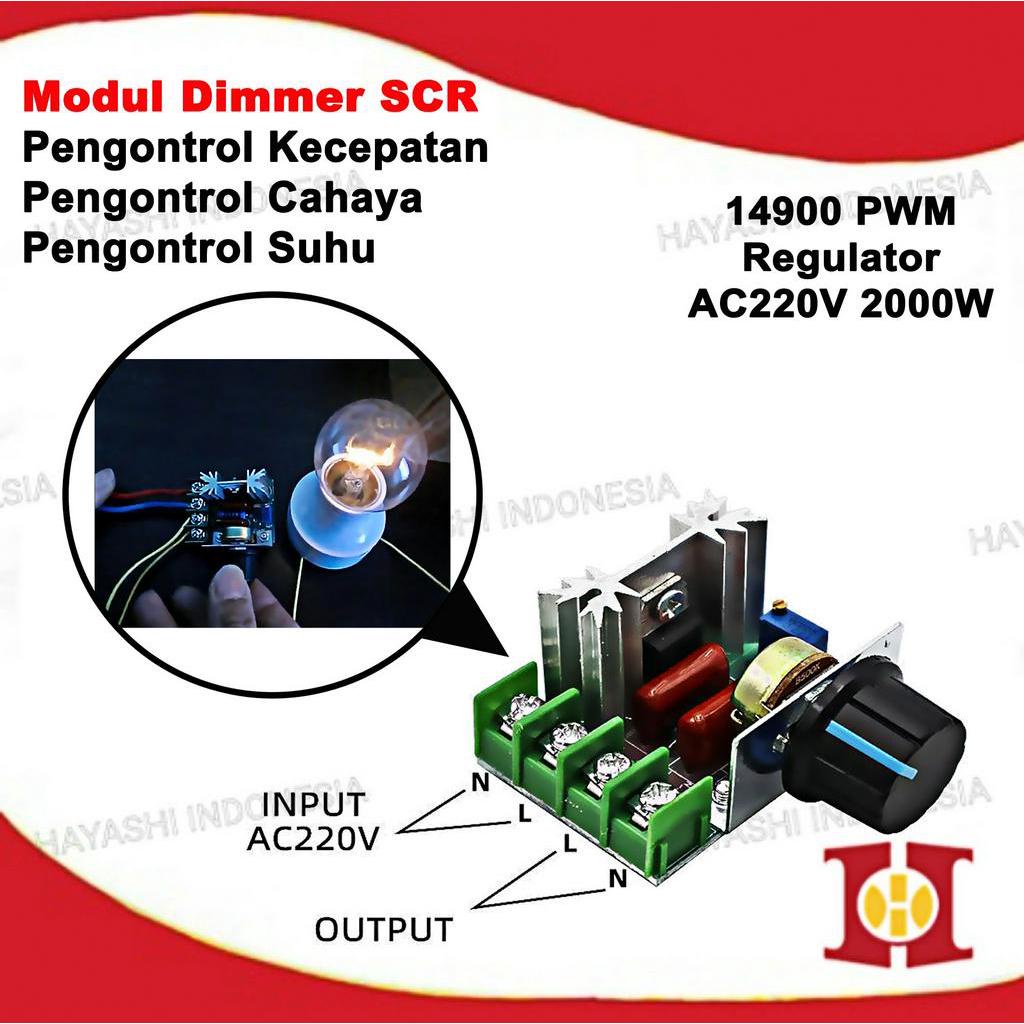 Jual Dimmer SCR 2000W Motor Speed Controller 220V AC PWM Regulator 14900 | Shopee Indonesia