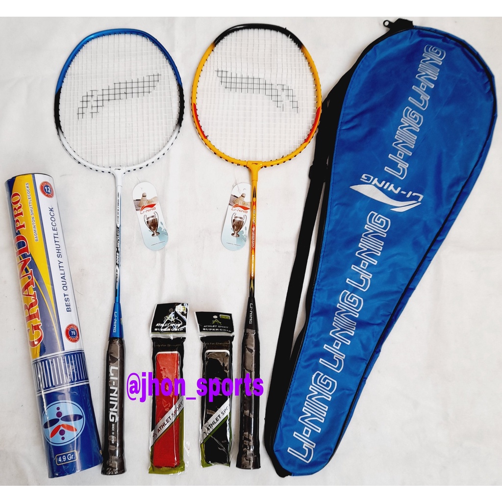 Jual PAKET LENGKAP RAKET BADMINTON 2 PCS FREE GRIP HANDUK+ TAS + KOCK ...