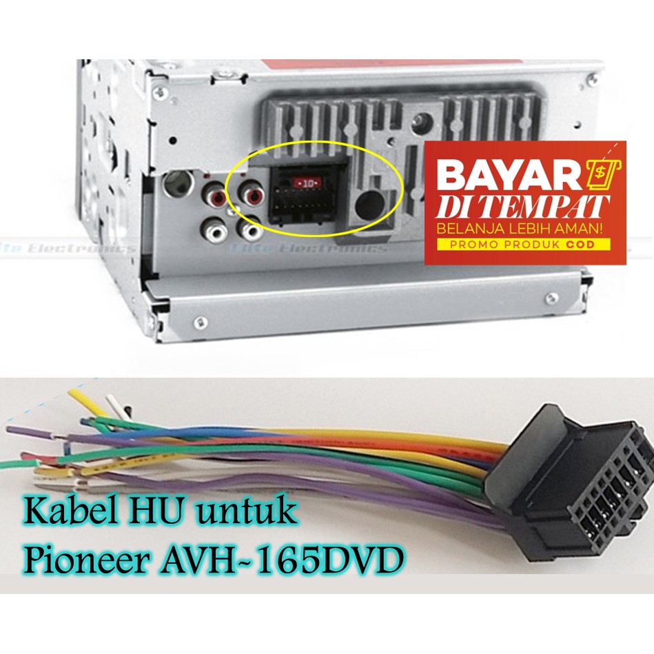 Jual Kabel Head Unit Soket Pioneer AVH 165DVD 2 DIN Kabel Soket Colokan ...